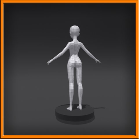 female low poly base model 3D Model in Woman 3DExport