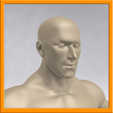 realistic male muscle 3D Model in Man 3DExport