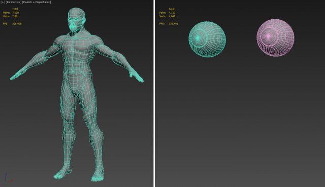 realistic male muscle 3D Model in Man 3DExport