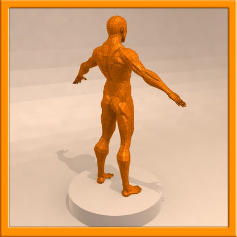 realistic male muscle 3D Model in Man 3DExport