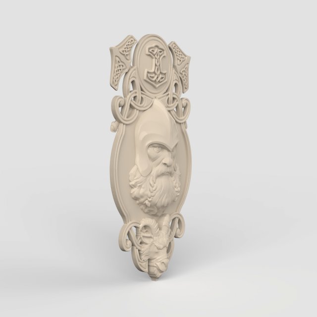 STL CNC Router file 3dprintable Thor with Goat and Hammers panel by ...