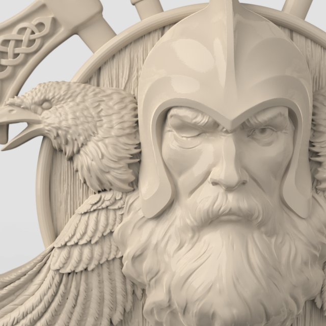 STL CNC Router file 3dprintable Odin crows Panel by Scandinavian ...