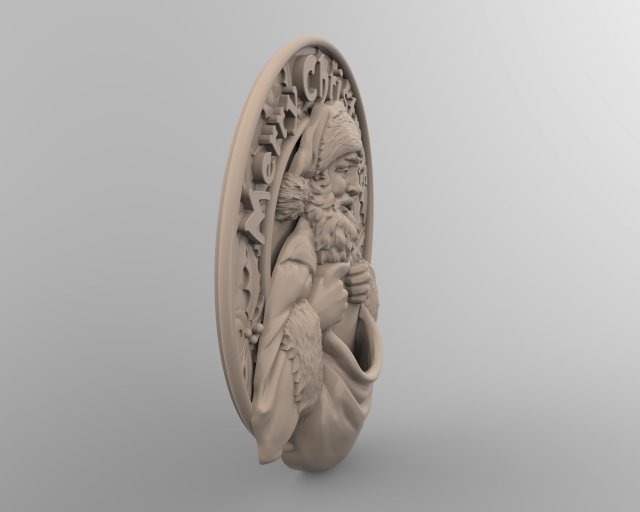 Stl Cnc Router File 3dprintable Merry Christmas Santa Decor 3d Print