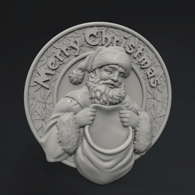 Stl Cnc Router File 3dprintable Merry Christmas Santa Decor 3d Print