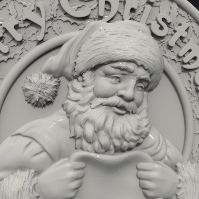 Stl Cnc Router File 3dprintable Merry Christmas Santa Decor 3d Print
