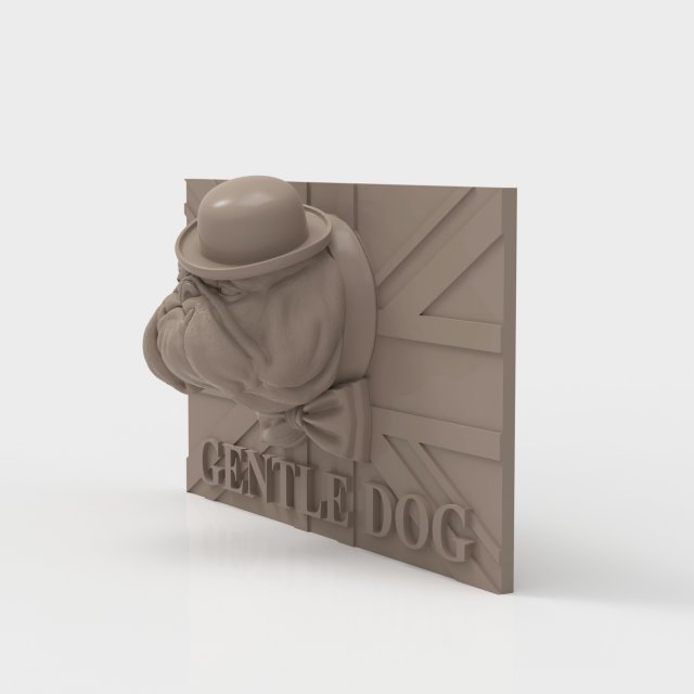 STL CNC Router file 3dprintable Gentledog Panel 3D Print Model in Decor 3DExport