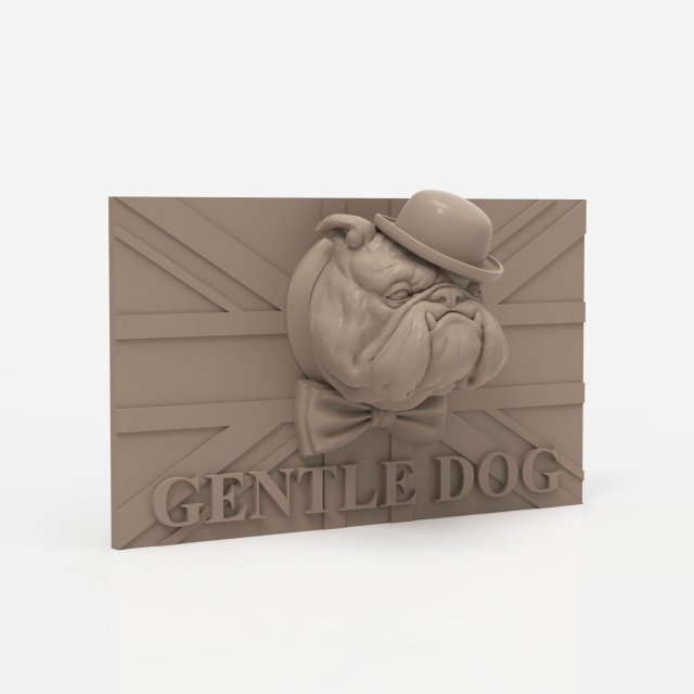 STL CNC Router file 3dprintable Gentledog Panel 3D Print Model in Decor 3DExport