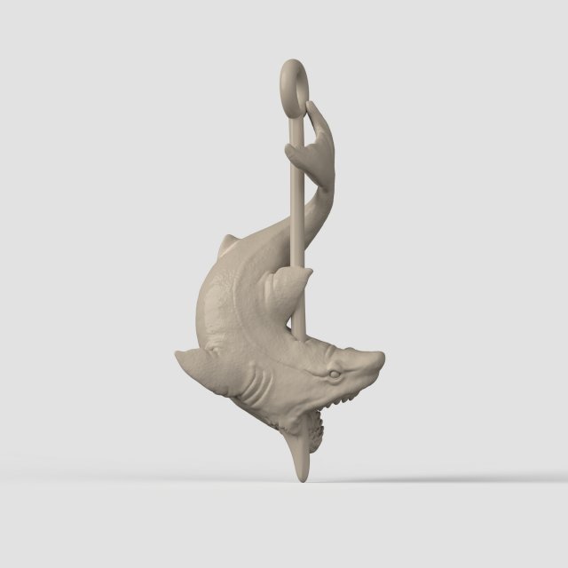STL CNC Router file 3dprintable Shark Pendant 3D Print Model in ...