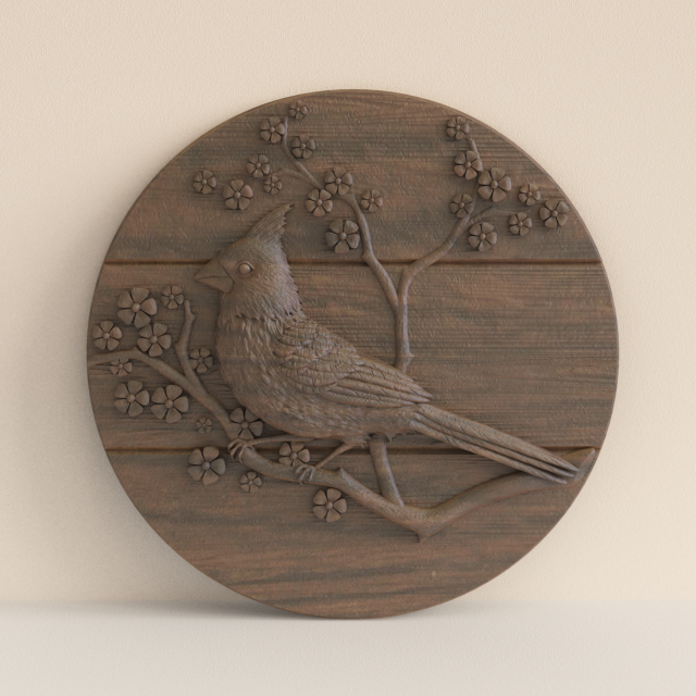STL CNC Router file 3dprintable Cardinal Bird Panel 3D Print Model in ...