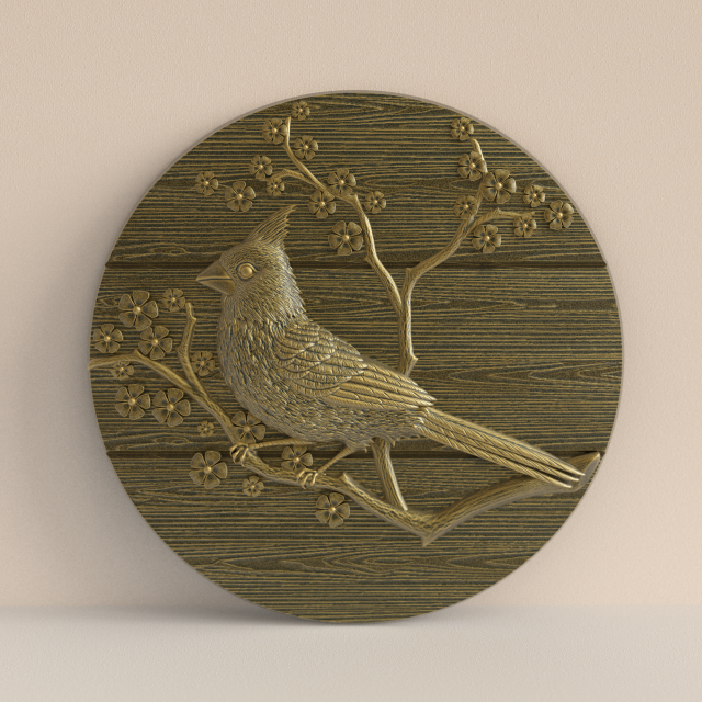 STL CNC Router file 3dprintable Cardinal Bird Panel 3D Print Model in ...