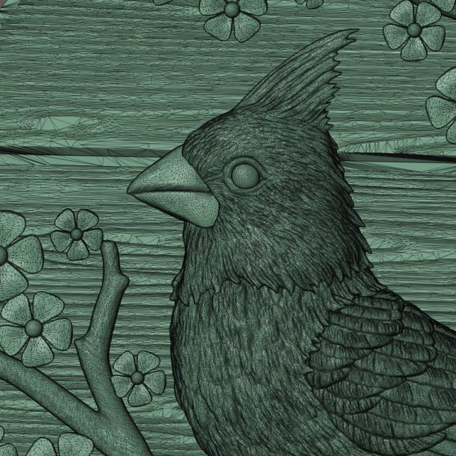 STL CNC Router file 3dprintable Cardinal Bird Panel 3D Print Model in ...
