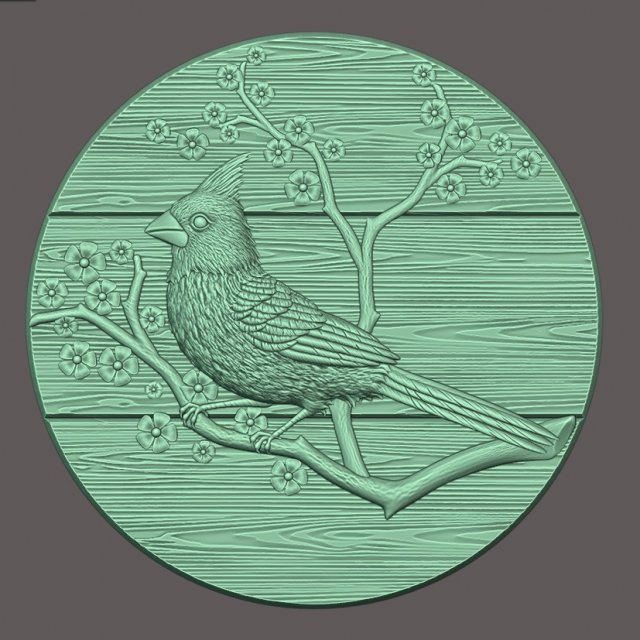 STL CNC Router file 3dprintable Cardinal Bird Panel 3D Print Model in ...