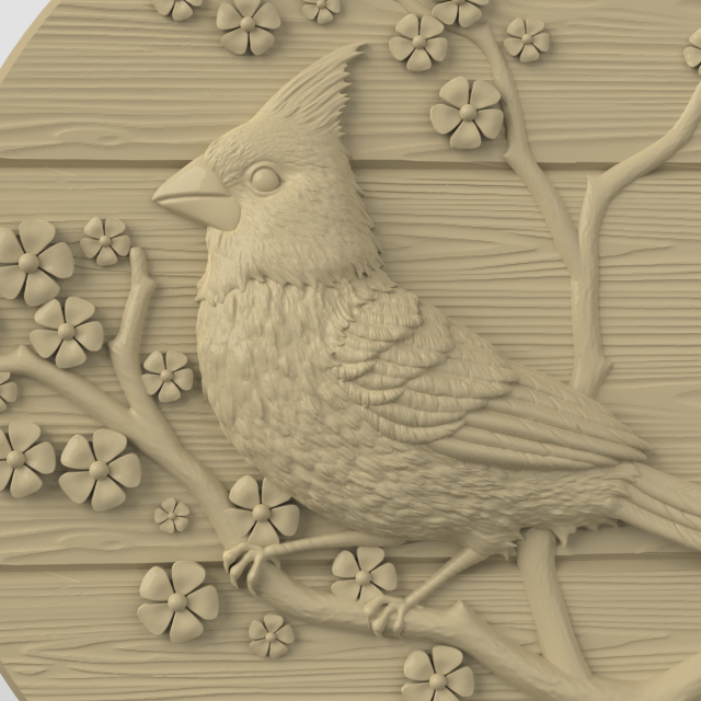 STL CNC Router file 3dprintable Cardinal Bird Panel 3D Print Model in ...