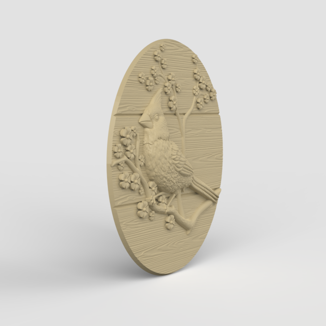 STL CNC Router file 3dprintable Cardinal Bird Panel 3D Print Model in ...
