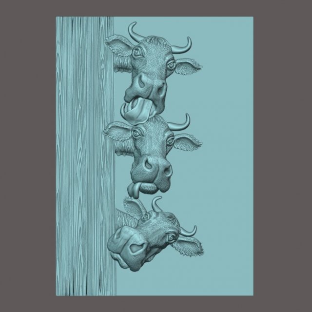 STL CNC Router file 3dprintable Cows Panel Modelo de impresión 3D in ...