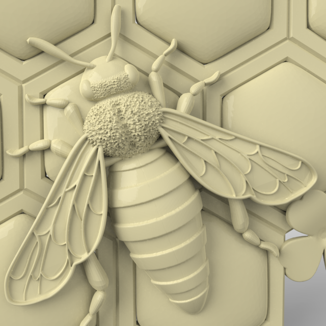STL CNC Router file 3dprintable Bee Panel 3D Print Model in Decor 3DExport