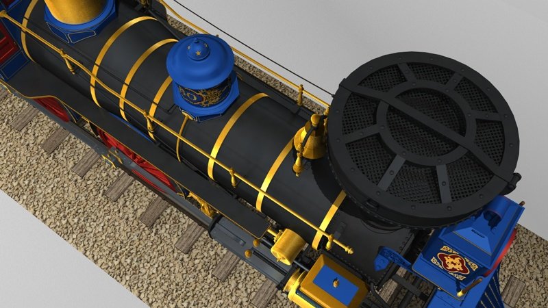 Central Pacific No60 Jupiter 3D Model in Train 3DExport