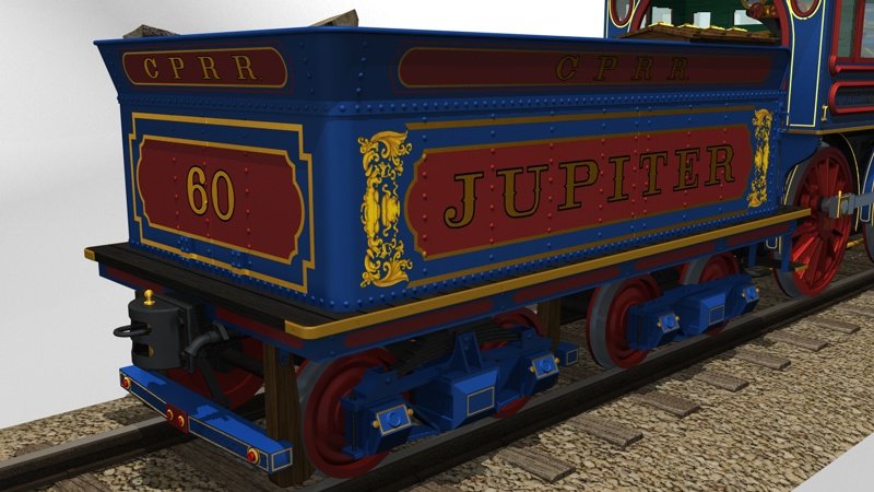 Central Pacific No60 Jupiter 3D Model in Train 3DExport