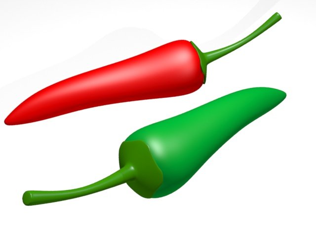 Chilli 3D Model in Vegetable 3DExport