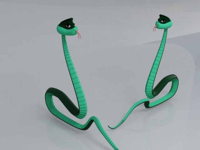 Cartoon snake 3D Model in Reptile 3DExport