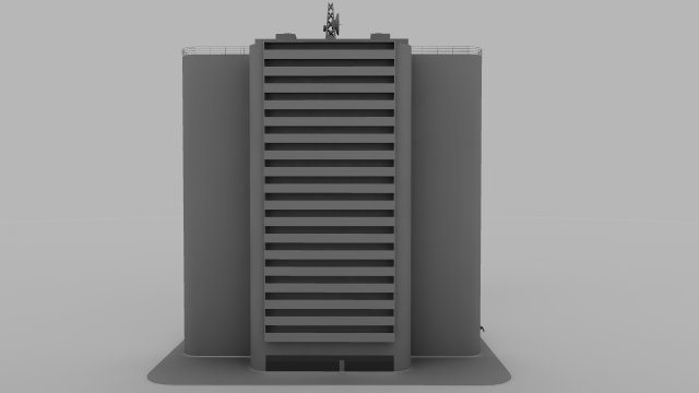 simple office building 3D Model in Buildings 3DExport