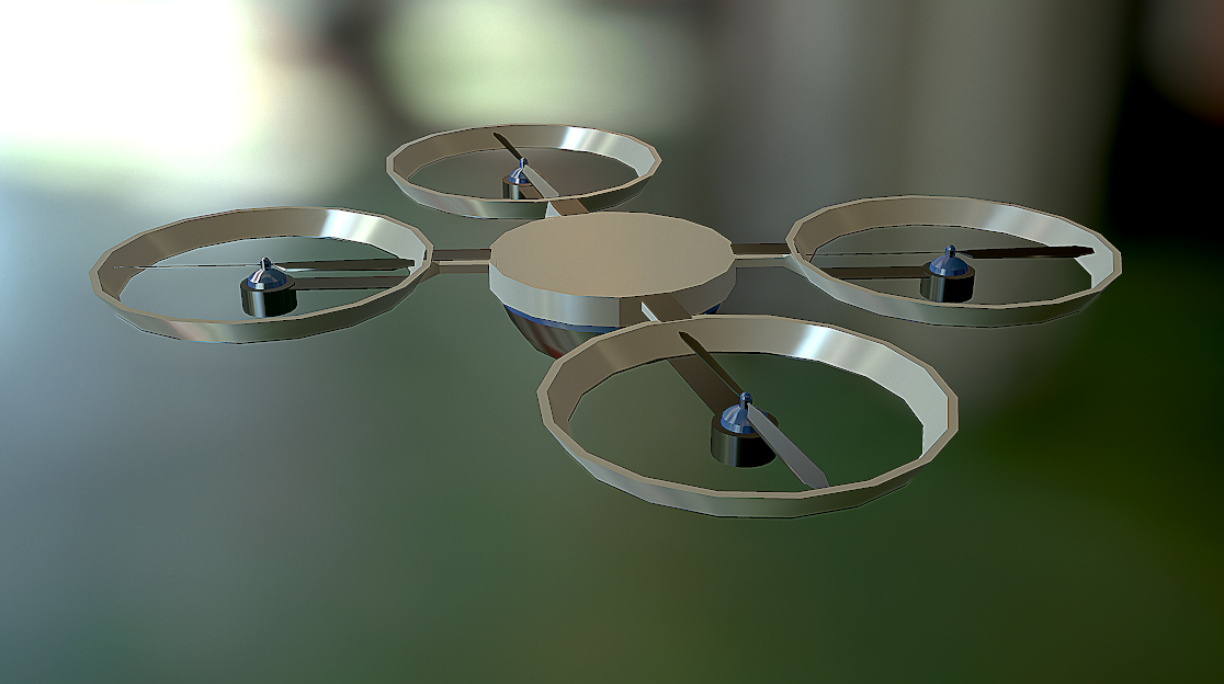 Quadcopter 3D Model in Helicopter 3DExport