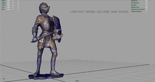 medieval knight statue 1 3D Model in Sculpture 3DExport