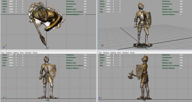 medieval knight statue 1 3D Model in Sculpture 3DExport