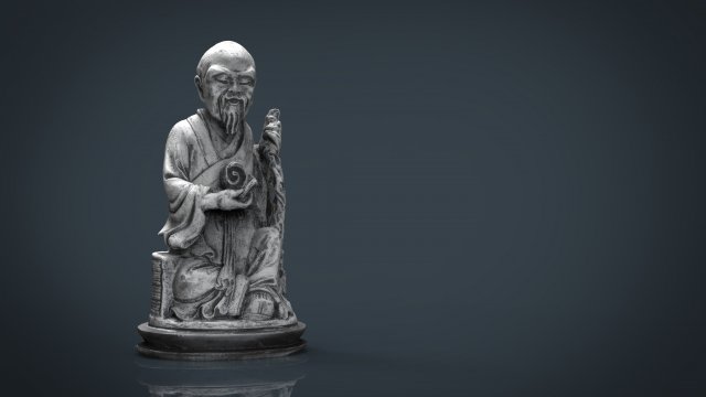 3d hd model of realistic old chinese figure statue 3D Model in ...