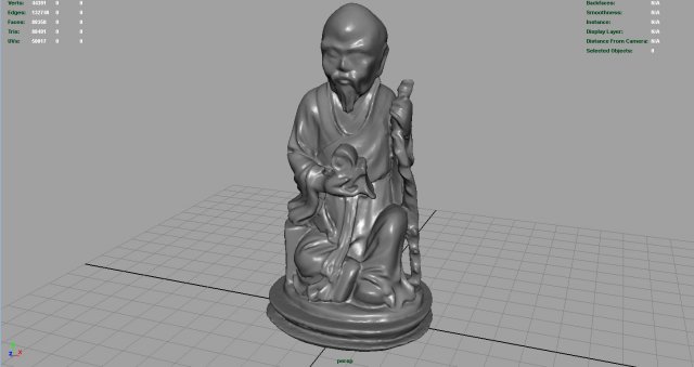 3d hd model of realistic old chinese figure statue 3D Model in ...
