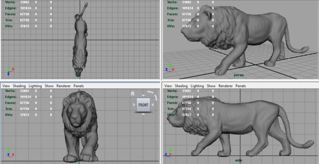 realistic lion 3D Model in Wildlife 3DExport