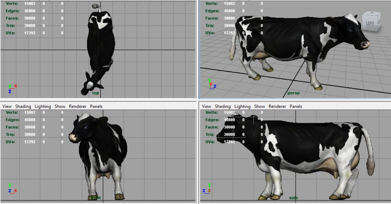 MILK COW 3D Model in Cow 3DExport