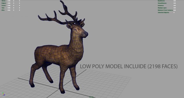 realistic deer 3D Model in Deer 3DExport