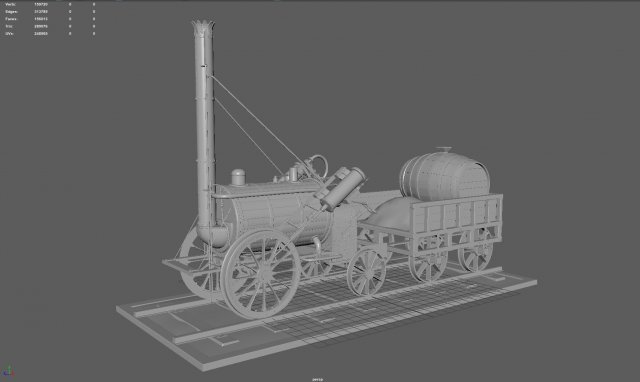 rocket steam locomotive 3D Model in Train 3DExport