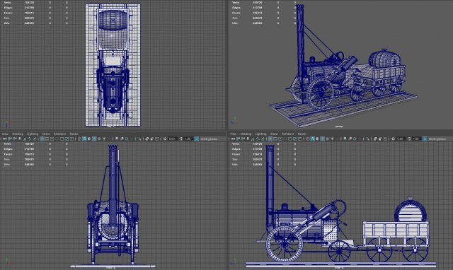 rocket steam locomotive 3D Model in Train 3DExport