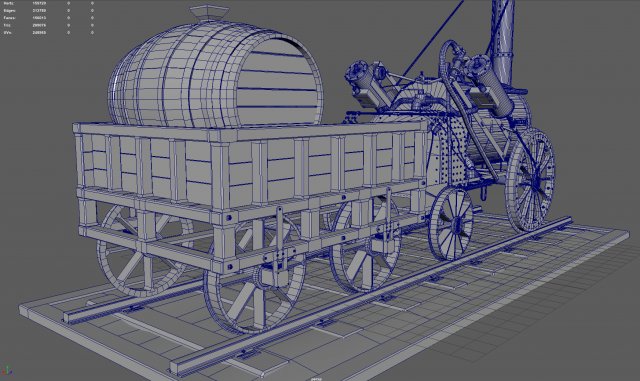 rocket steam locomotive 3D Model in Train 3DExport