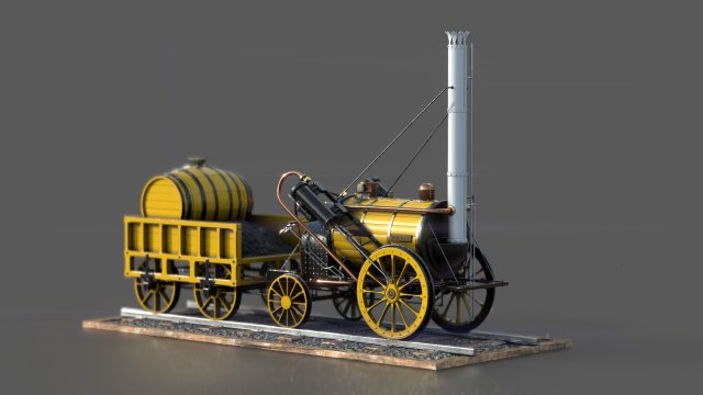 rocket steam locomotive 3D Model in Train 3DExport