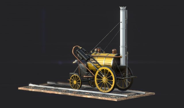 rocket steam locomotive 3D Model in Train 3DExport