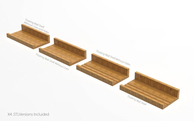 Floating Wall Shelf 3D Print Model in Accessories 3DExport