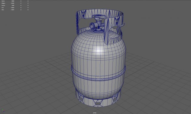 Propane tank cylinder 3D Model in Parts 3DExport