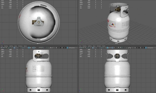 Propane tank cylinder 3D Model in Parts 3DExport