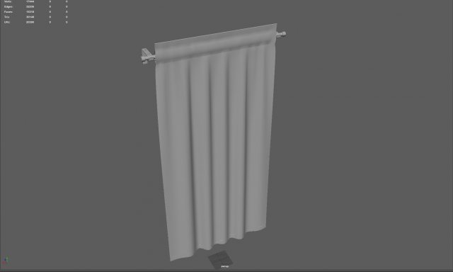 Curtain with Rod 3D Model in Household Items 3DExport