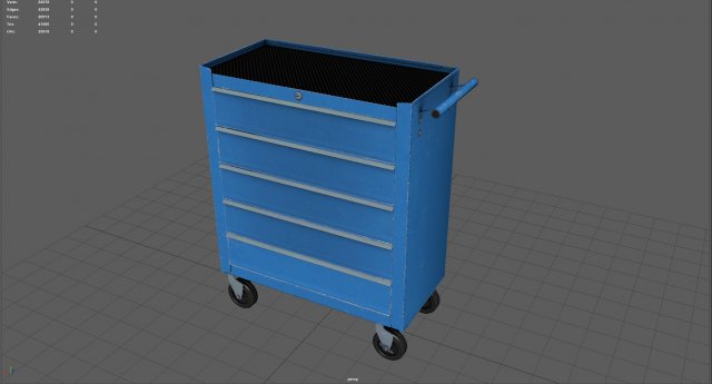 Trolley Toolbox Workshop 3D Model in Tools 3DExport