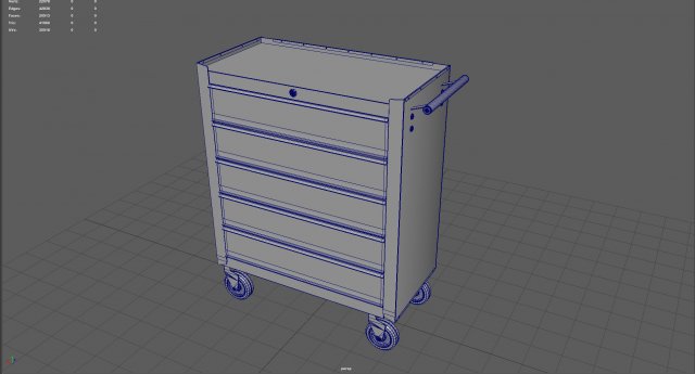Trolley Toolbox Workshop 3D Model in Tools 3DExport