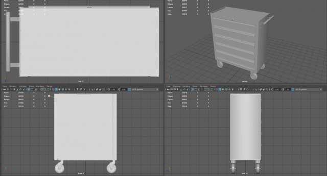 Trolley Toolbox Workshop 3D Model in Tools 3DExport