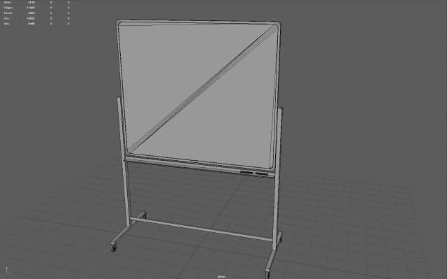 Mobile Whiteboard 3D Model in Other 3DExport