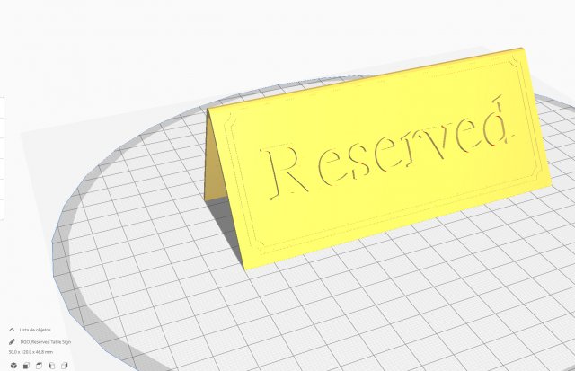 Reserved Table Sign 3D Print Model in Kitchen and Dining 3DExport