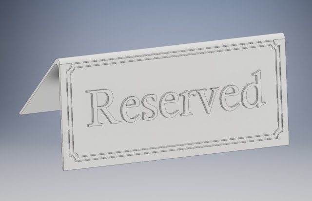Reserved Table Sign 3D Print Model in Kitchen and Dining 3DExport