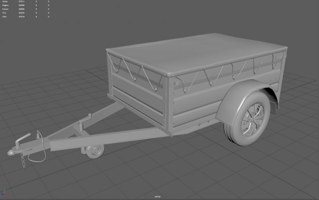 Car Trailer 3D Model in Wagon 3DExport