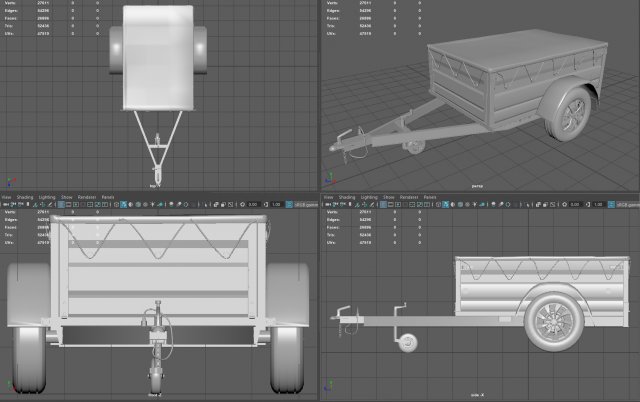 Car Trailer 3D Model in Wagon 3DExport